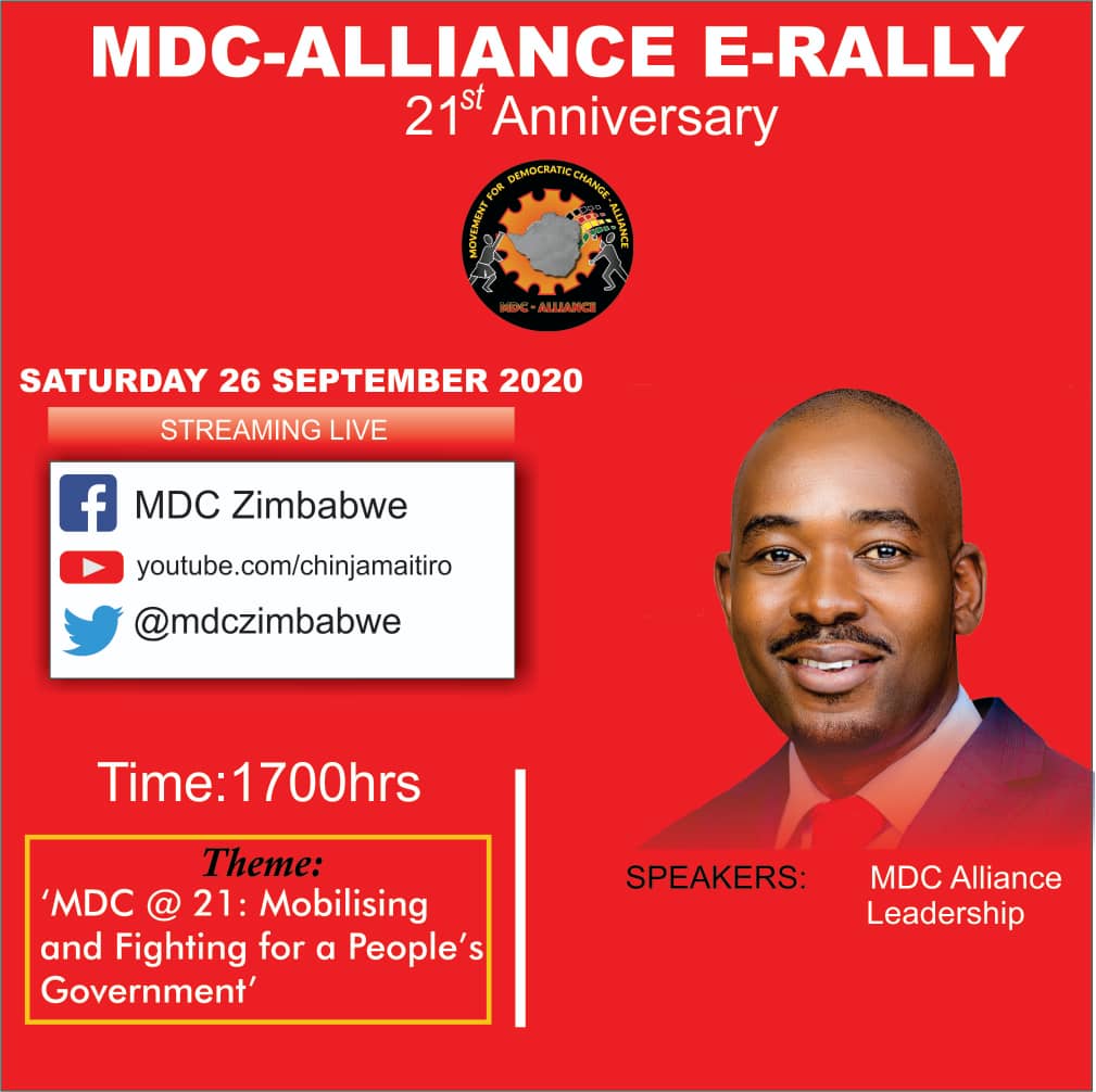 MDC Alliance To Host An e-Rally On 26 September ⋆ Pindula News